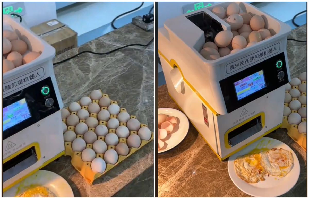 Mașina care face ouă ochiuri fără efort: le bagi crude și le scoți ...