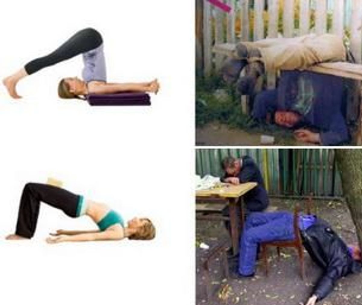 Figuri de yoga in interpretarea originala a unor betivani! FOTO | PRO TV