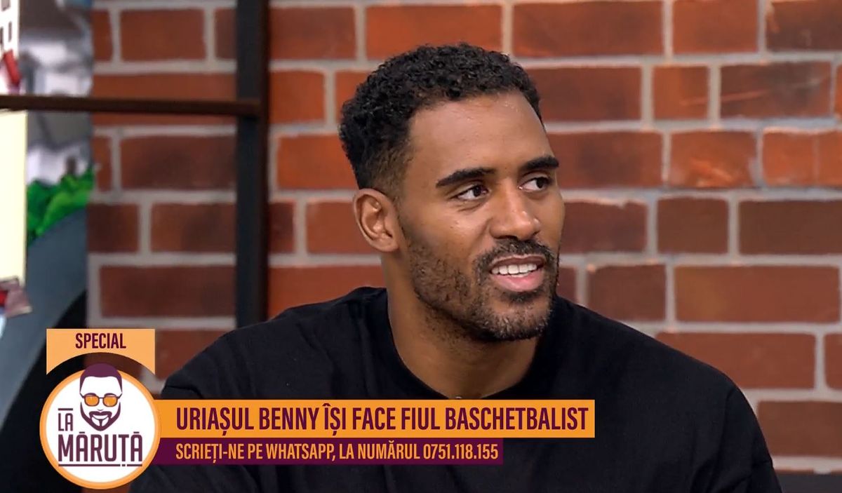 Uriașul Benjamin Adegbuyi a venit La Măruță cu viitorul uriaș Patrick, fiul sau de aproape 9 ani ...