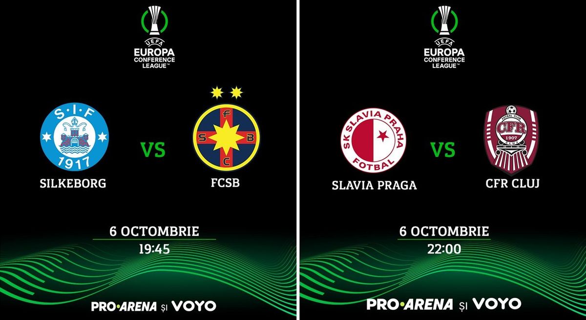 FCSB și CFR Cluj se văd pe PRO ARENA și VOYO pe 6 octombrie! La ce oră ...