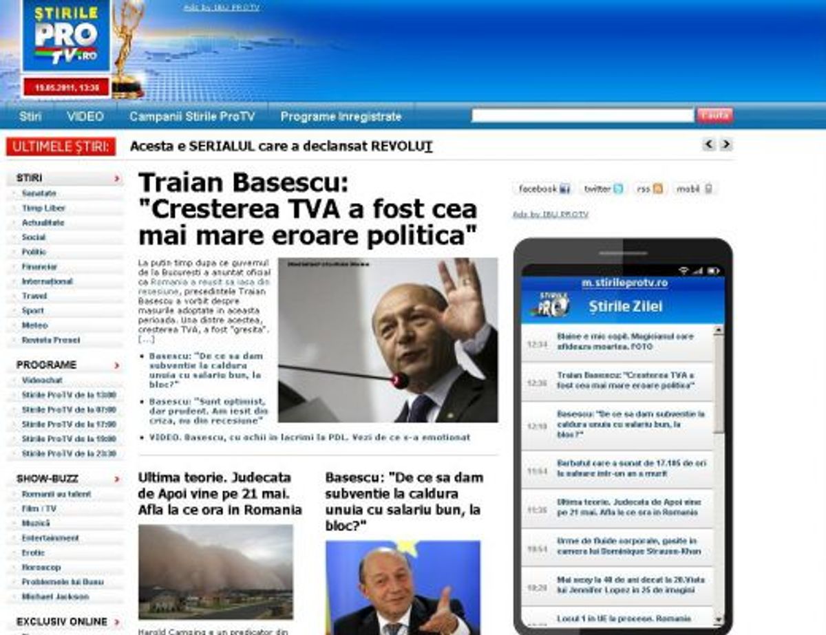 Trebuie sa wwwezi: Stirile ProTv si emisiunea “Romania te iubesc” sunt ...