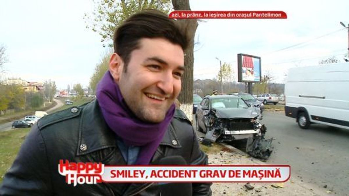 Smiley, implicat intr-un accident de circulatie: VIDEO | PRO TV