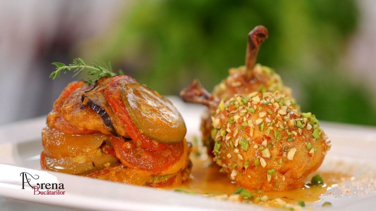 Pui Coquelet de Bretagne cu fructe oleaginoase si ratatouille de legume ...