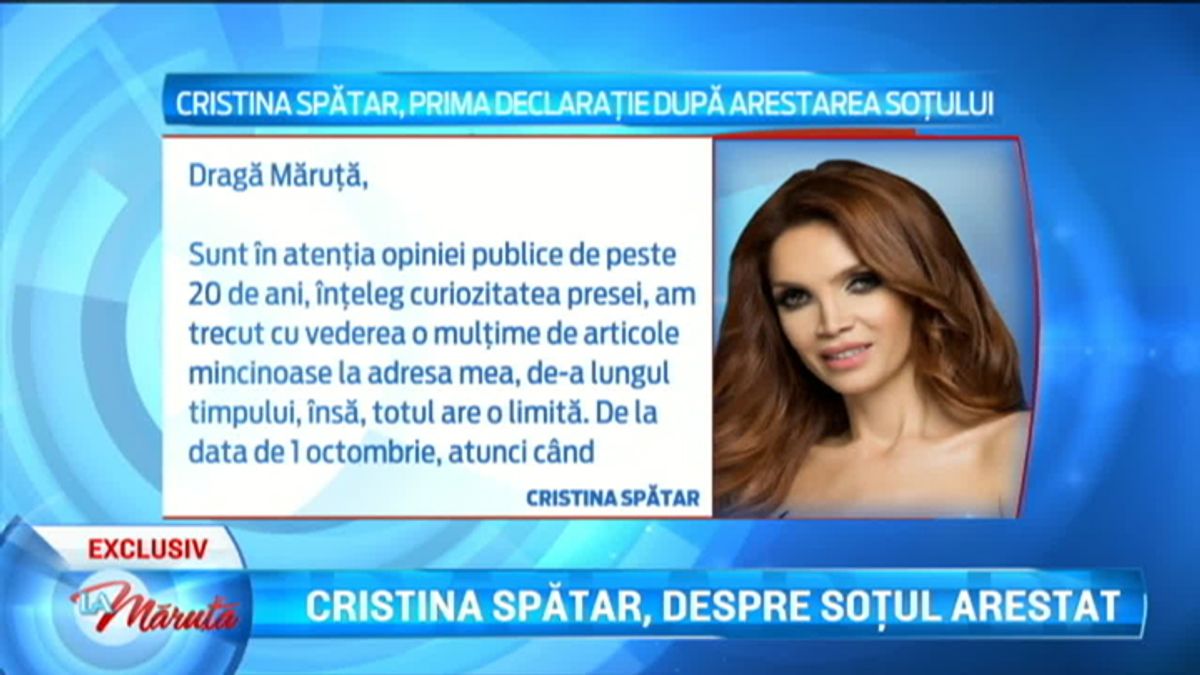 Cristina Spatar, despre sotul arestat | Scene si bonusuri din La Măruță ...