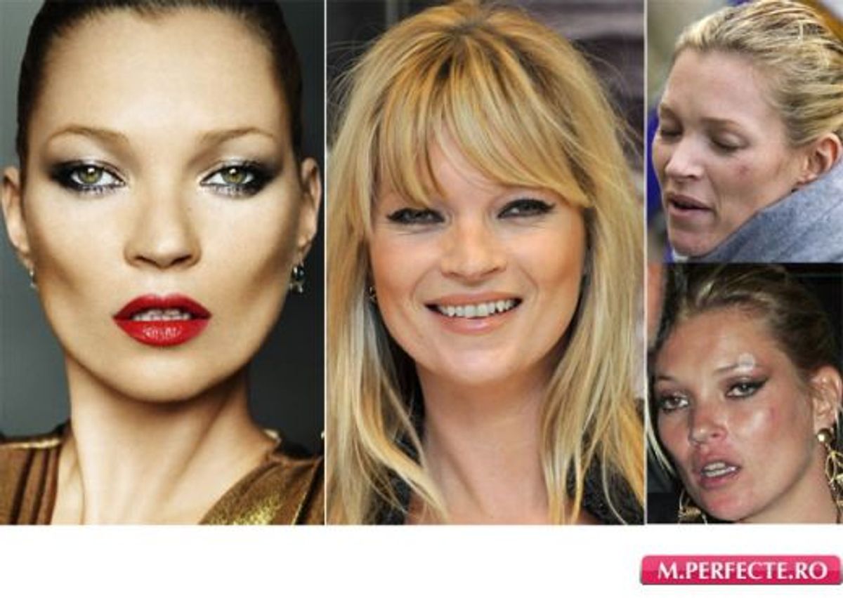 Kate Moss: declinul unei frumuseti emblematice. Cum au distrus-o ...