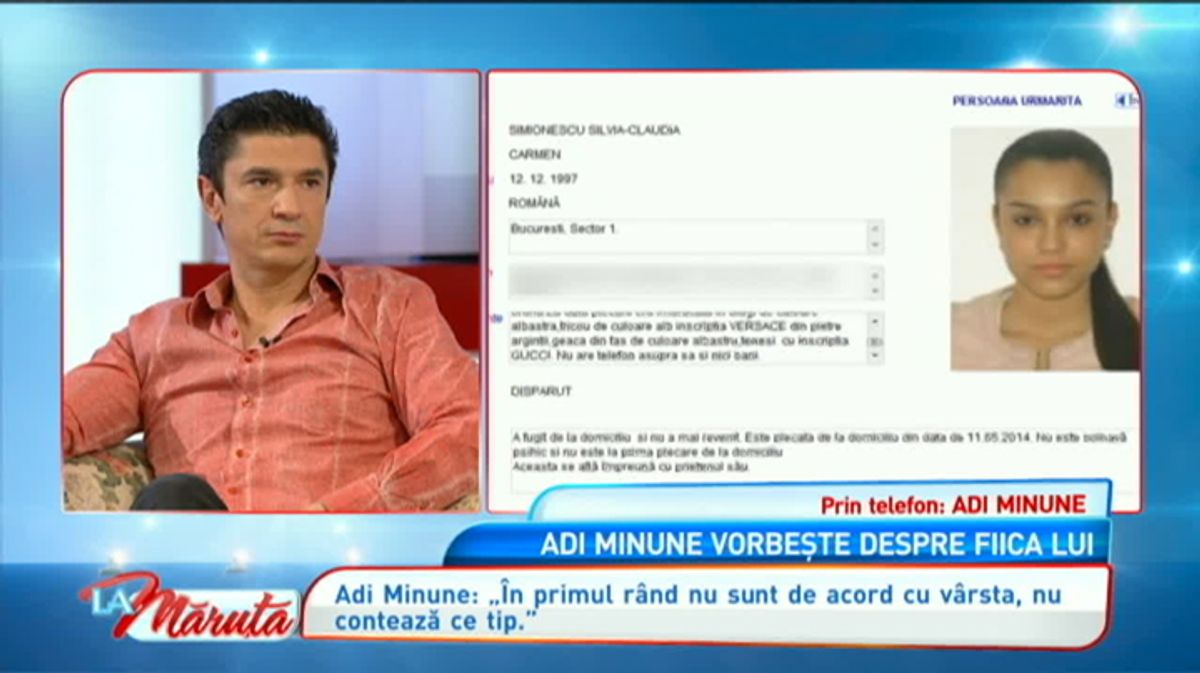 Adi Minune, despre plecarea fiicei sale | Scene si bonusuri din La ...