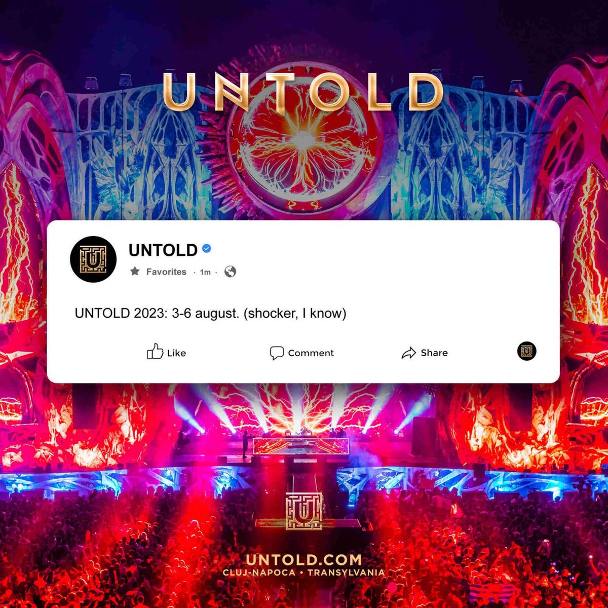 Untold 2023 va avea loc în perioada 3-6 august! Când se pot cumpăra ...