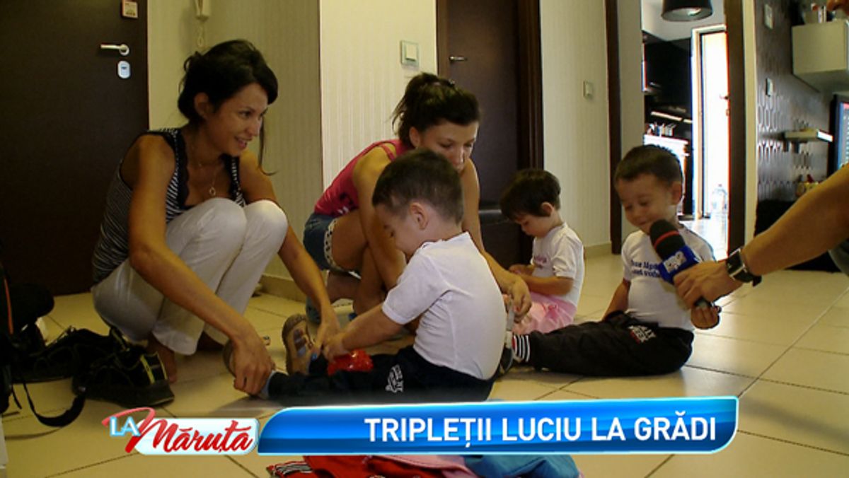 Tripletii Nicoletei Luciu au implinit 2 ani si merg la gradinita ...